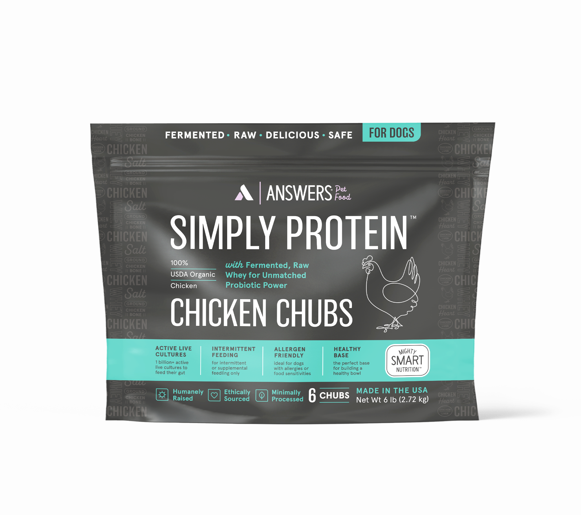 Answers Simply Protein Chicken CHUBS – White Rock Pet Food Delivery